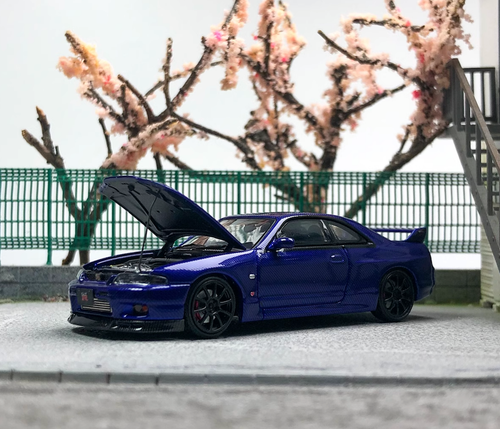 FH 1:64 Blue Carbon Skyline GTR R33 Nismo S-Tune Sports Diecast Metal ...