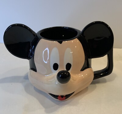 Disney Mickey Mouse Figural Head Mug 3D Face 16 OZ Ceramic Coffee Cup ...
