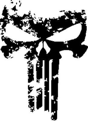 PUNISHER skull Distressed hood side vinyl DECAL sticker for car black ...