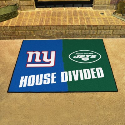 NFL - NFL House Divided - Giants / Jets House Divided Rug - 34 in. x 42 ...