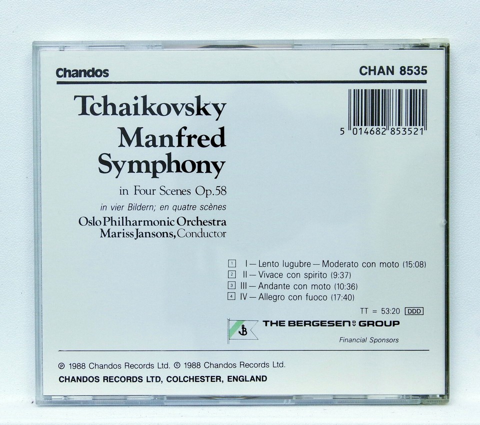 MARISS JANSONS - TCHAIKOVSKY manfred symphony op.58 - CHANDOS CD NM | eBay