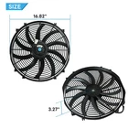 16" Universal Electric Radiator Slim Fan Push Pull Cooling 12V 80W ...
