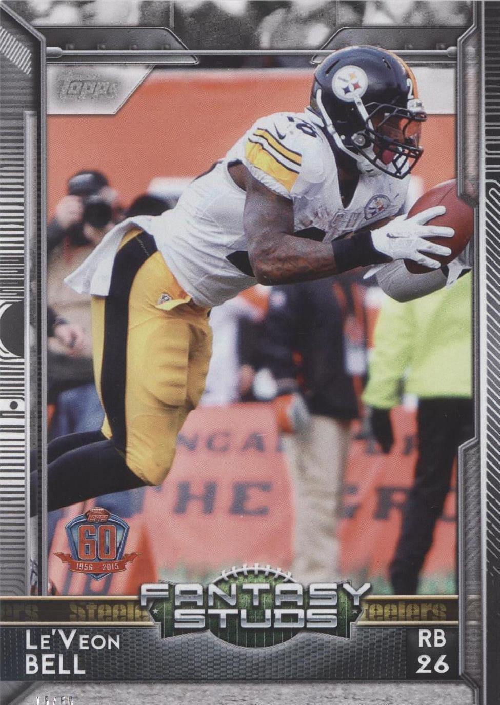 2015 Topps - Fantasy Studs Le'Veon Bell #314 60th Anniversary Oversized ...