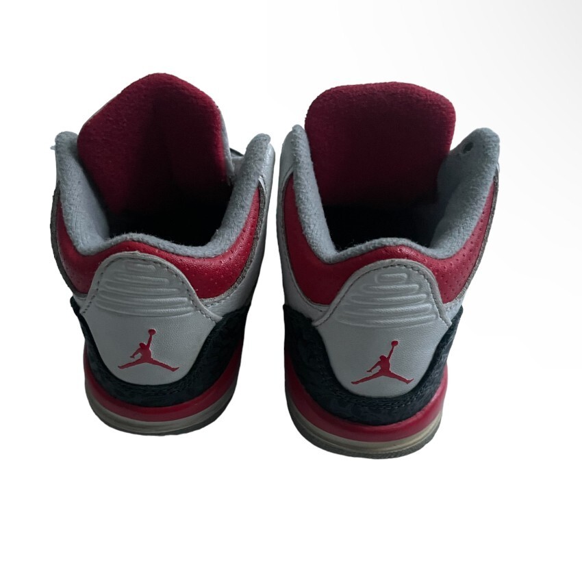 Air Jordan Retro 3 Children's White Red and Black Jordans Size 8c ...