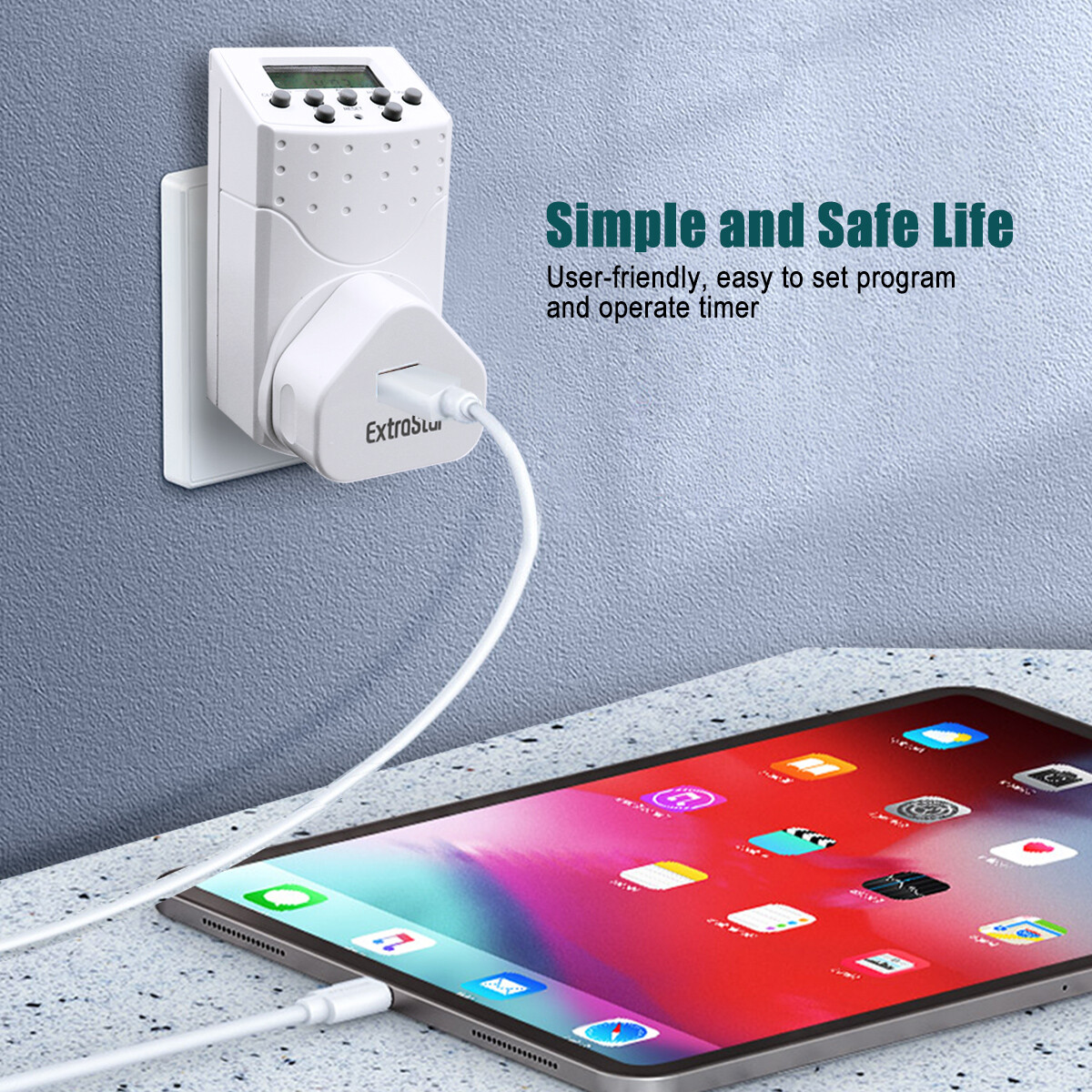 electronic 24 Hours 7 Day 13A Mains Plug in Digital Timer Switch Clock ...