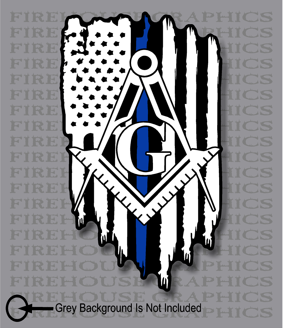 Thin Blue Line Police Masons masonic Freemasons American flag sticker ...