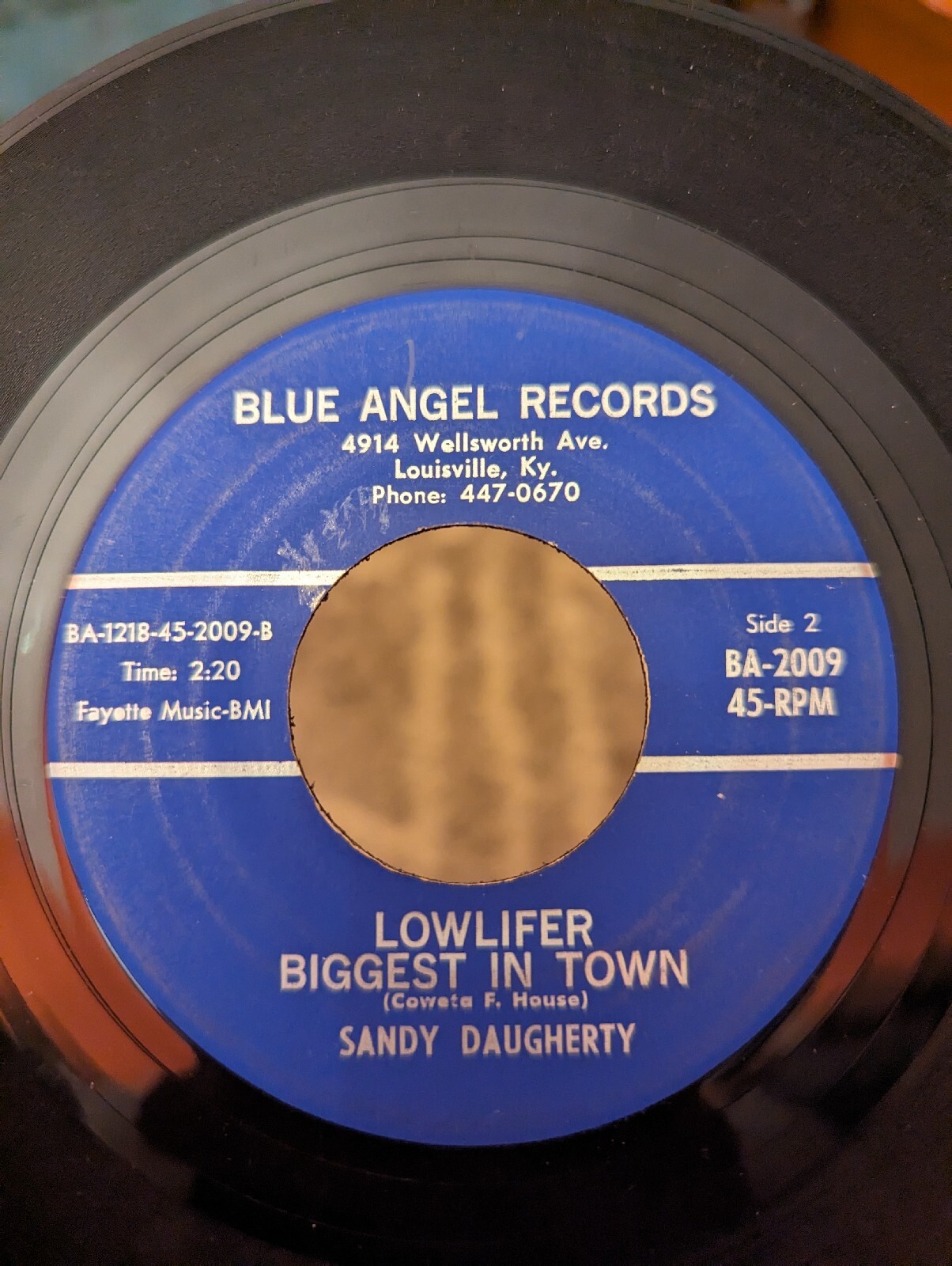 Sandy Daugherty honky tonk love rare country bopper Lou Ky blue angel ...