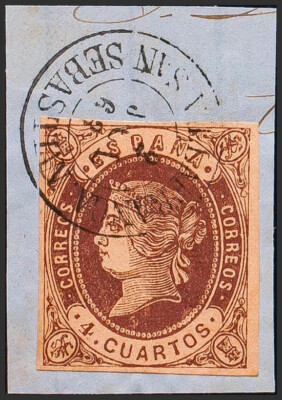Basque Country. Philately. Fragment 58. 1862. 4 Cents Brown, Cover ...