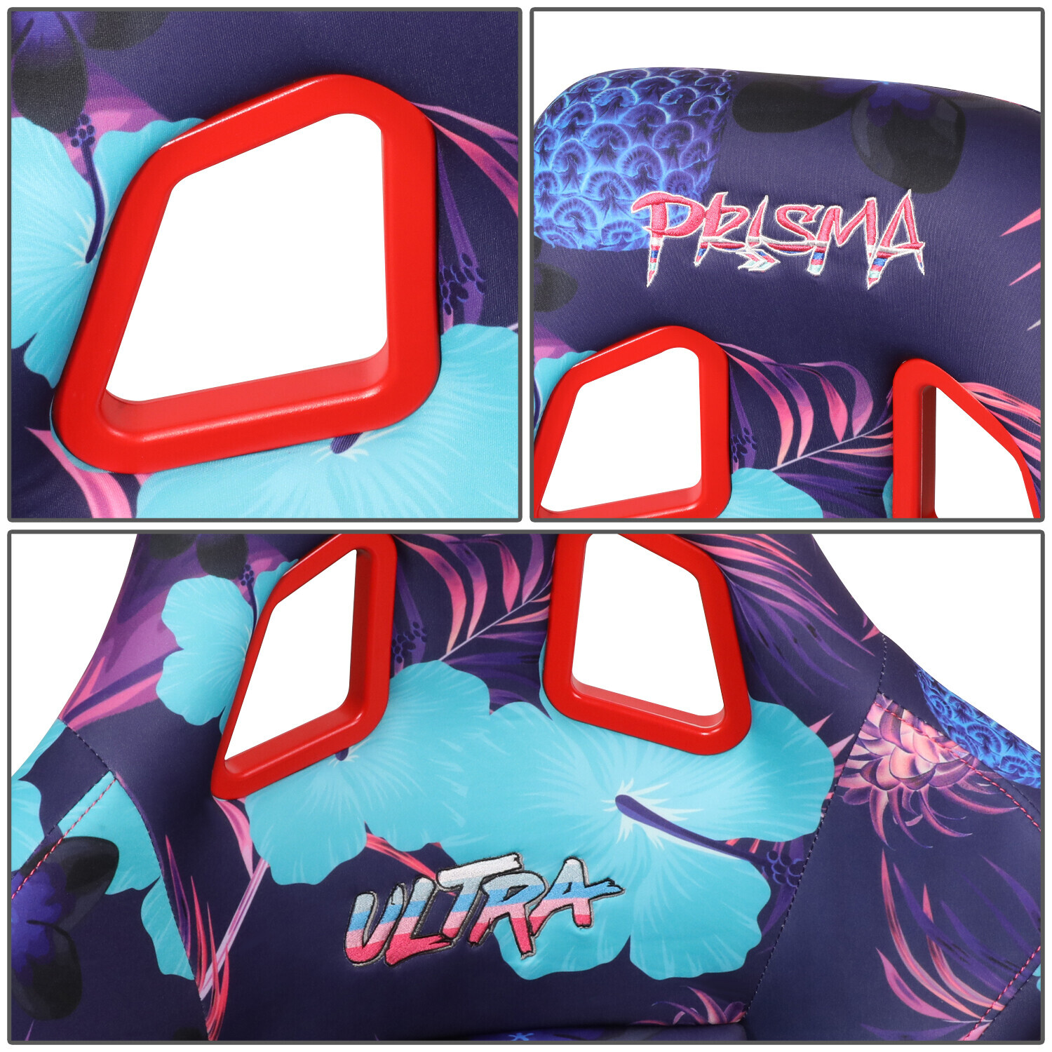 NRG ULTRA PRISMA INVERT TROPICAL PRINT FRP FIXED BACK BUCKET RACING ...