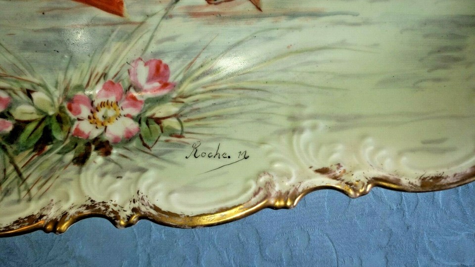 ANTIQUE AKCD KLINGENBERG & DWENGER GOLD RIM FISH SERVICE 15p set 1890 ...