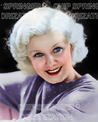JEAN HARLOW Portrait #117 | Beautiful 8x10 COLOR Photo by CHIP SPRINGER ...