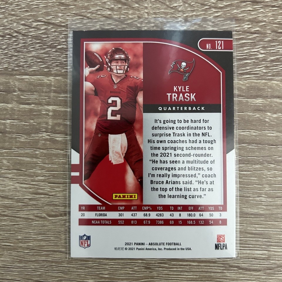 2021 Panini Absolute Kyle Trask RC Base Rookie Tampa Bay Buccaneers ...