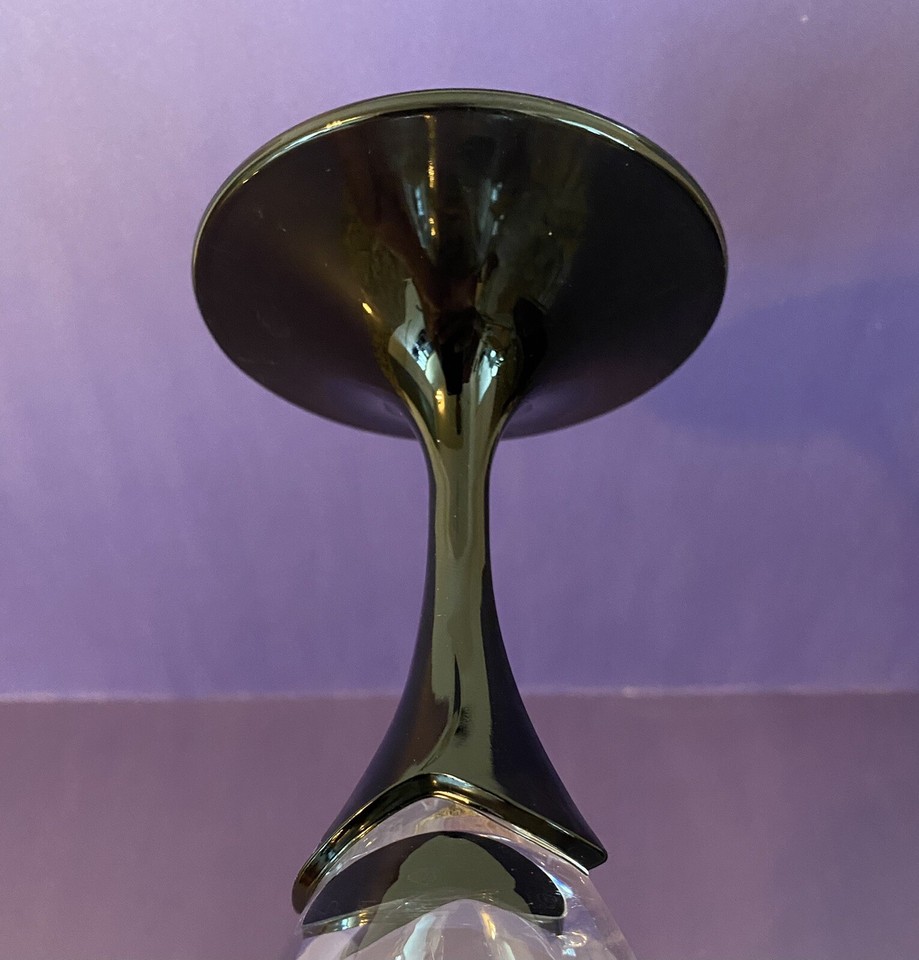 Rare Mikasa Alexandra Vintage Black Glass Water Goblet Tulip Stemware ...