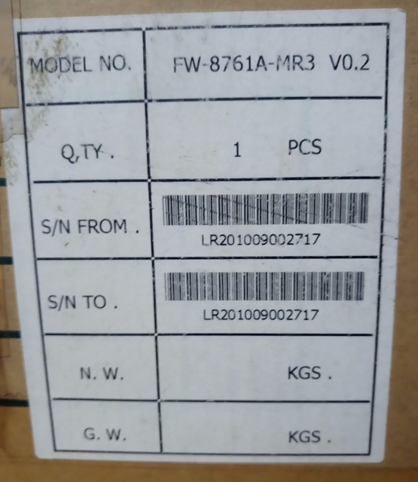 Lanner Electrionic Inc FW-8761A-MR3 V0.2 Network Appliances with 2X500 ...