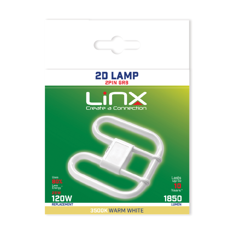 LINX 2D LAMP 16W/28W GR8/10Q 3500K CFL BULB WHITE - WARM WHITE - LX003 ...