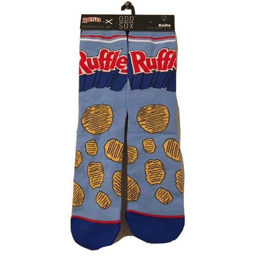 Odd Sox Knits RUFFLES Potato Chips Novelty Crew Socks Fits Sizes 6-13 ...