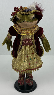 Katherine’s Collection Style 13” Frog Figurine Burgundy Gold Velvet ...