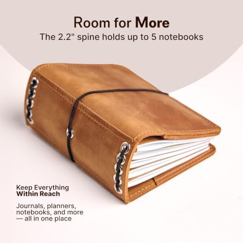 TORAKIP Leather Journal Cover – Handmade Refillable Notebook Cover Fits ...