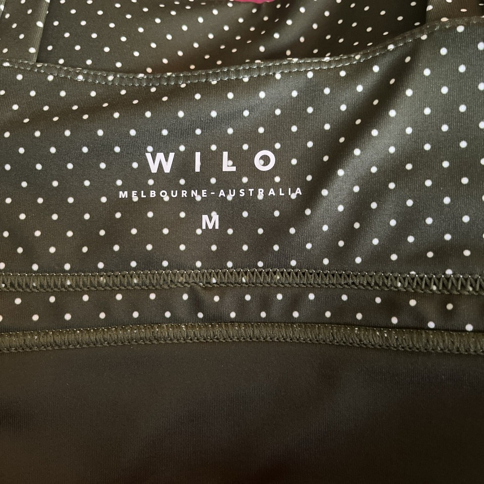Wilo The Label Sports Bra Women Size M Green Polka Dot Contour ...