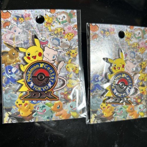 Pokemon Center Tokyo DX Logo Pins Pikachu Mew 2pc Limited Edition Japan ...