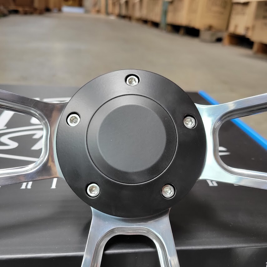 14" Billet Steering Wheel Real Pine Aluminum Rivet Chevy Muscle C10 Ford Hot Rod | eBay