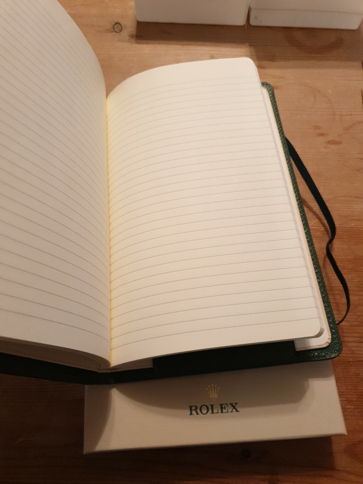 Genuine Rolex Green Leather Covered Notebook (approx 9x5ins) Mint ...
