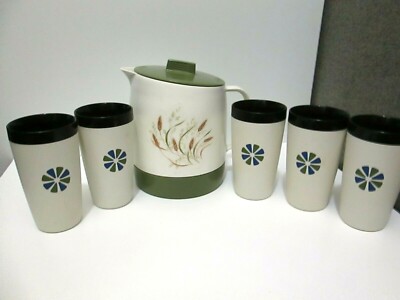 Pitchers - 1960'S Coated Pitcher And Tumbler Set