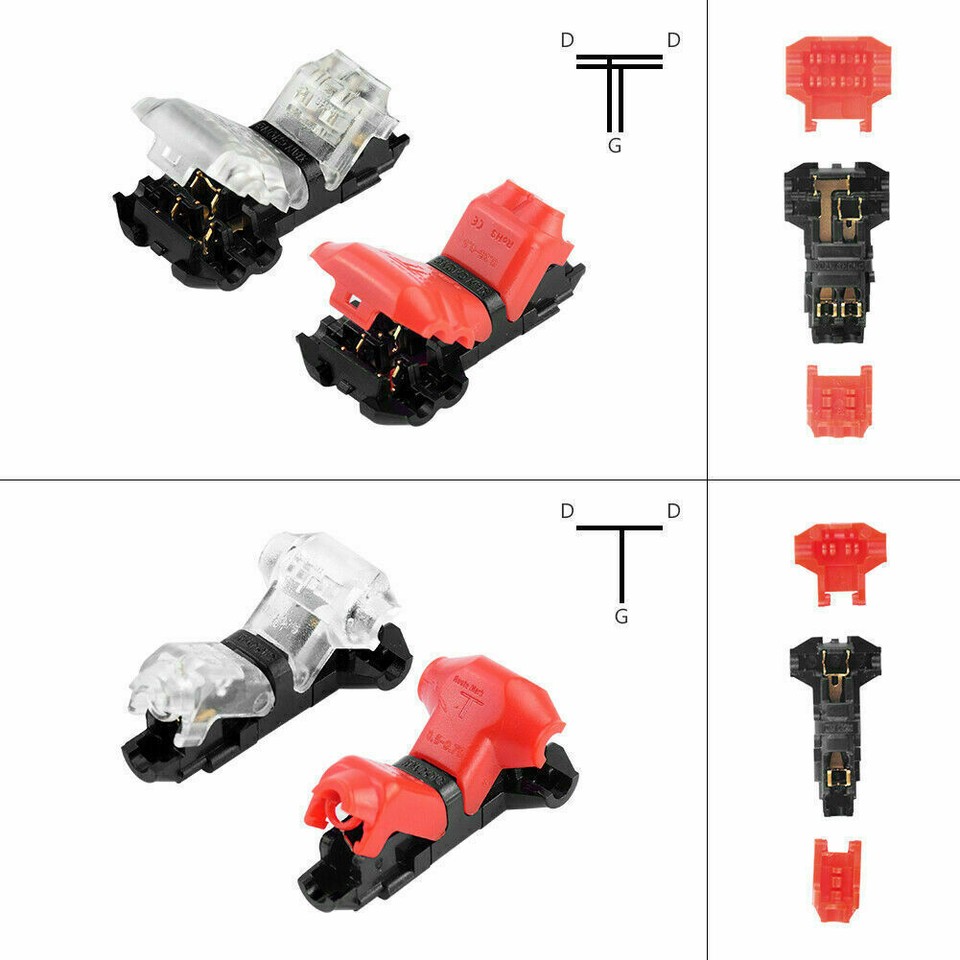 1-20Pcs I T Shape Quick Lock Wire Connectors Electrical Crimp Terminals ...