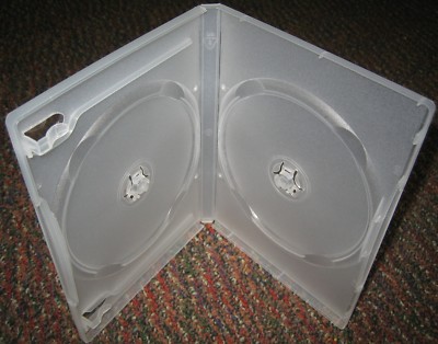 100 HIGH QUALITY 14MM CLEAR DOUBLE 2 DVD CASES WITH LEFT BOOKLET CLIPS ...