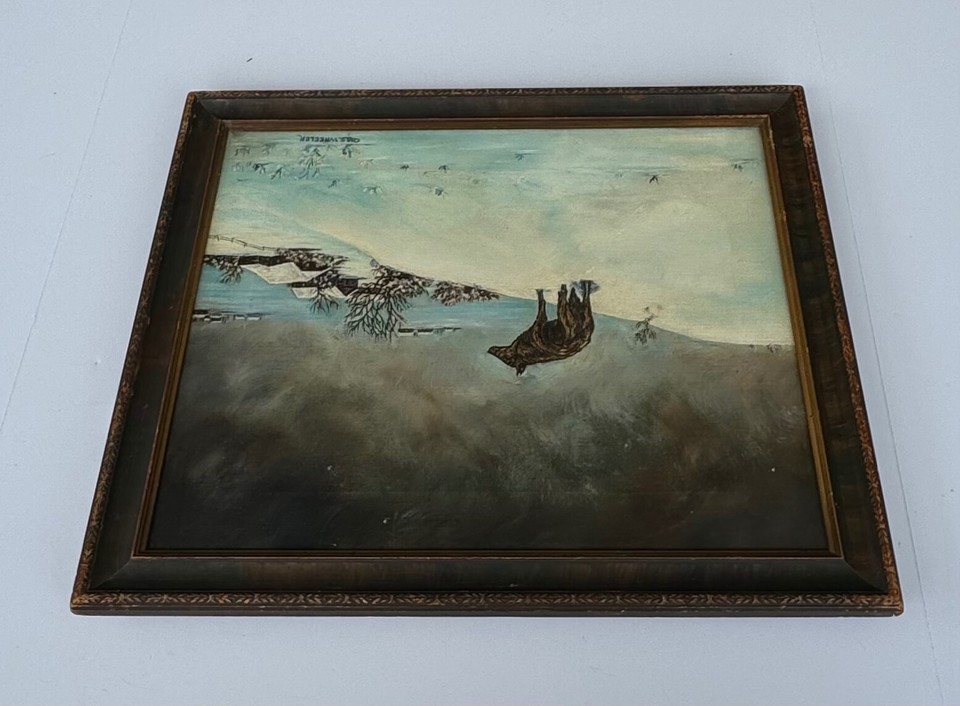 Vintage WPA Era 1930s Reproduction Painting Lone Wolf, Chas Wheeler ...