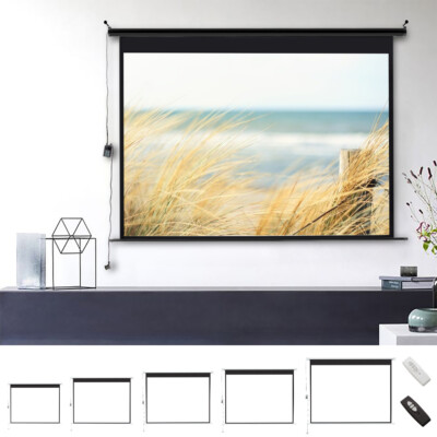 Electric Motorized Projector Screen Ceiling Wall Mount Movie Home ...
