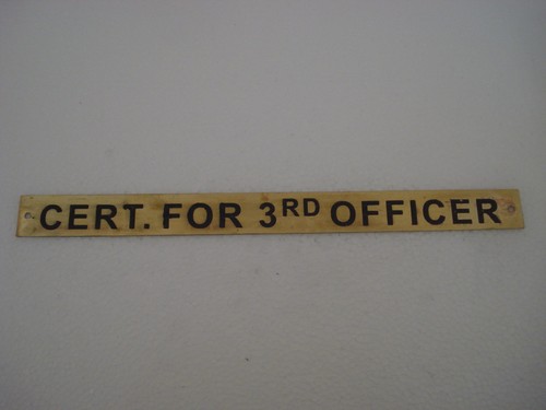Heraldique Pour 3RD Officer – Marine Laiton Porte Signe - - 25.4x2.5cm ...