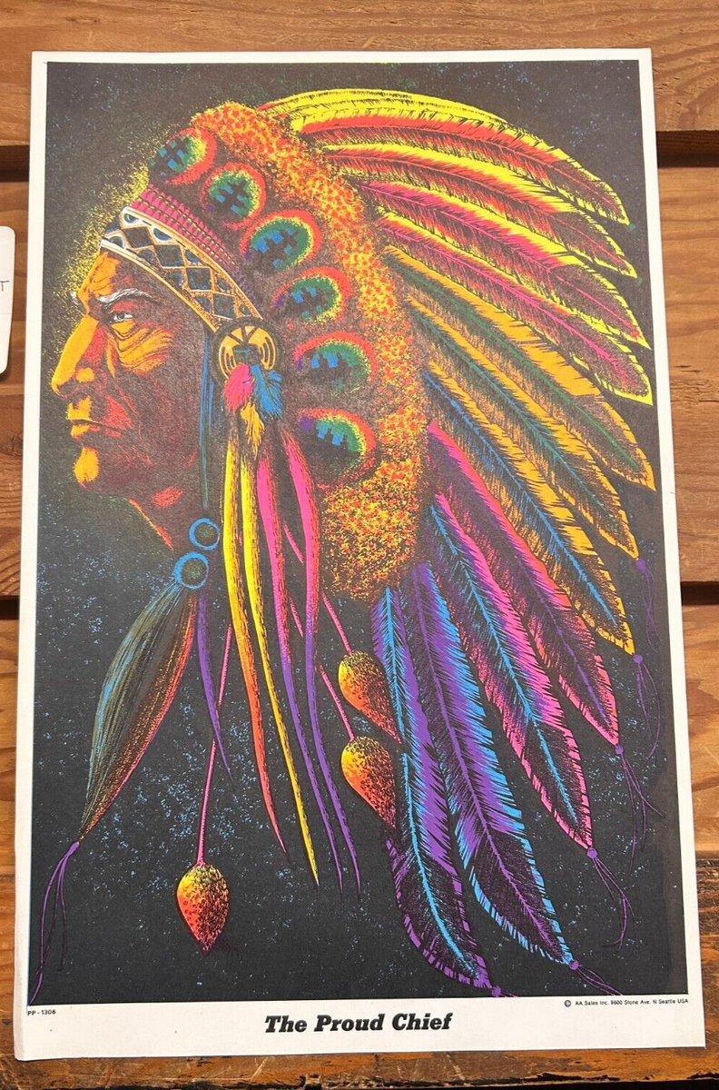 Vintage 1970s Blacklight Poster Vintage 70s Sunset Marketing