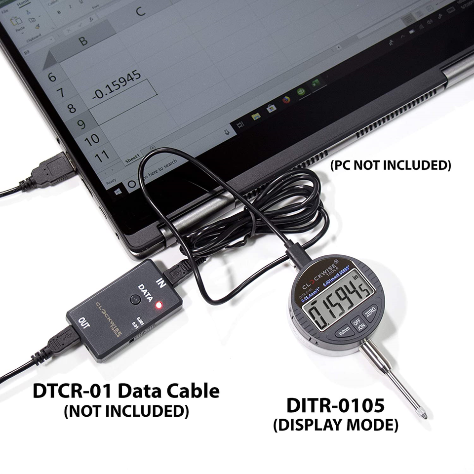 Clockwise Tools DIGR-0105 Electronic Digital Dial Indicator Gage Gauge ...