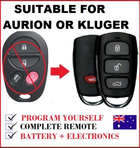 Remote Fob Suitable with Toyota Aurion Kluger Prodigy Sportivo SX6 2006 ...