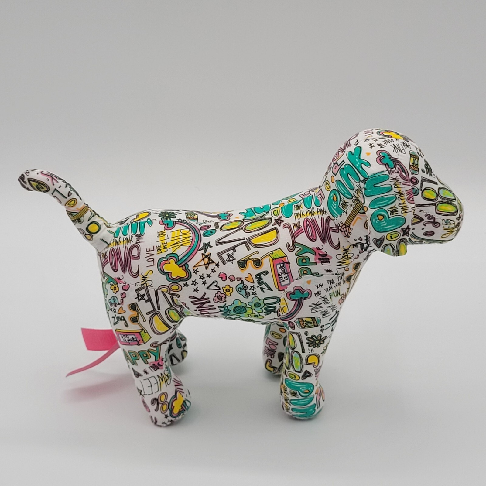 Victoria’s Secret PINK Graffiti Dog Plush Doodle Dog Stuffed Animal Toy ...