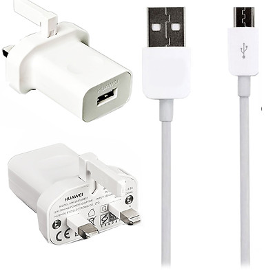 GENUINE HUAWEI MAINS CHARGER ADAPTER & USB DATA CABLE FOR HUAWEI ...