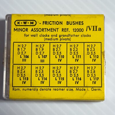 KWM Clock Bushings Bushes Assortment 100 Pieces NR 12000 VIIa - Made in ...