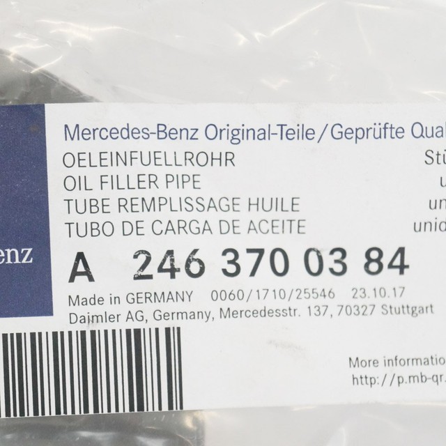 Mercedes-Benz B-Class W246 Oil Filler Pipe A2463700384 2012 GENUINE for ...