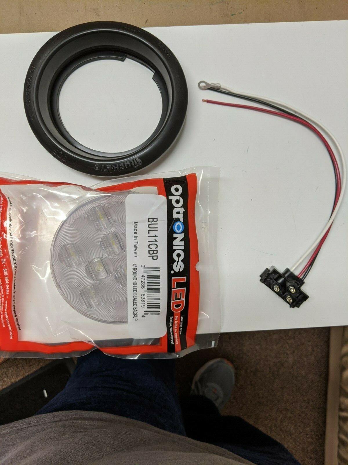 ROUND 4" LED BACK-UP LIGHT OPTRONICS BUL11CBP WITH WIRING | eBay