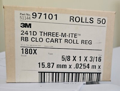 50-3M, 97101 , 241D THREE-M-ITE RB Cloth Cart. Rolls 5/8 x`1 x 3/16 ...