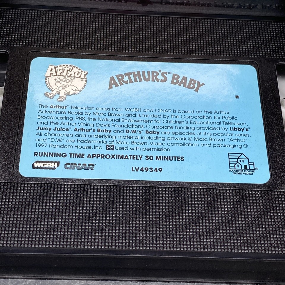 Arthur Arthur's Baby & D.W.'s Baby VHS 1997 PBS Kids Animated Video ...
