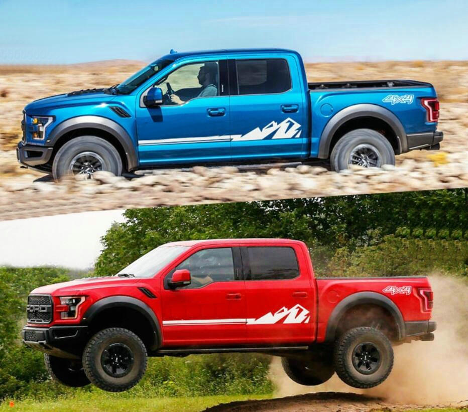 Graphics Mountain Stripe Car Sticker For Ford Raptor F-150 Trunk Side ...