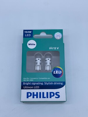 Philips 194 LED Interior/License Plate Bulb 6000K T10 168 12961 2825 ...