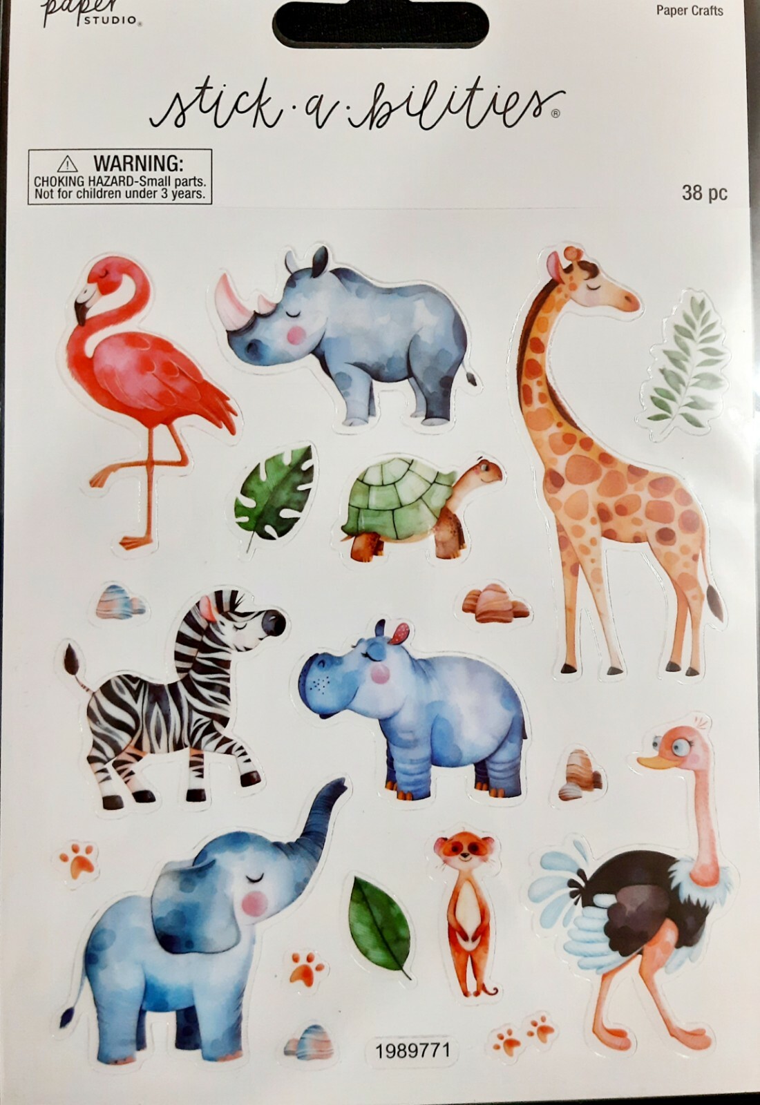 38 Zoo Animal Stickers- 2 Sheets- New- The Paper Studio | eBay