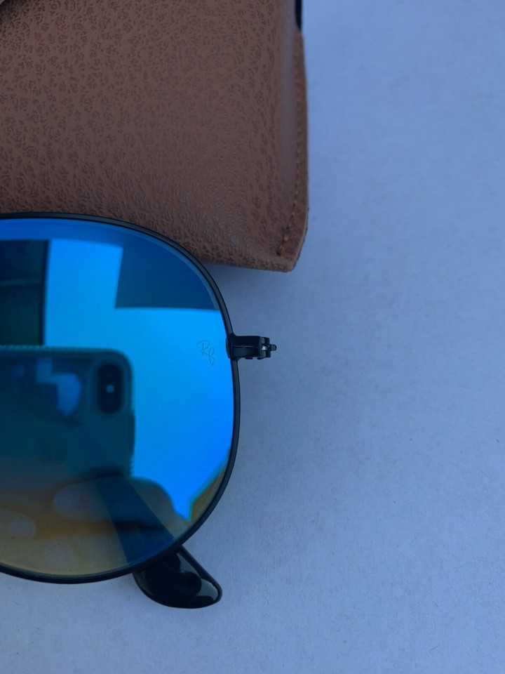 Ray-Ban Aviator Sunglasses 002/4O RB3025 58m Black Frame Blue Gradient ...