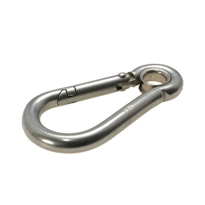 Qty 10 Spring Hook with Eye 6mm x 60mm Stainless A4-70 G316 Shade Sail ...