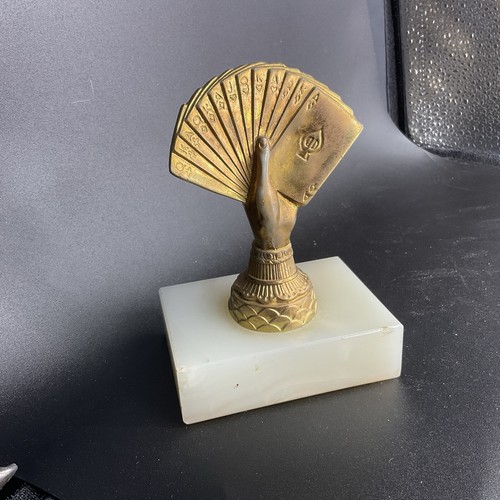 Vintage 1950-60s Poker Bridge card game Trophy on Alabaster Base | eBay