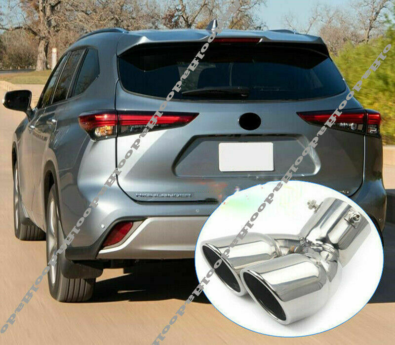 For Toyota Highlander 2020-2025 Silver Polished Muffler Exhaust Tip ...