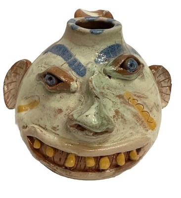 Carl Block Flatland Pottery Face Memory Jug Texas TX Folk Art RARE HTF ...